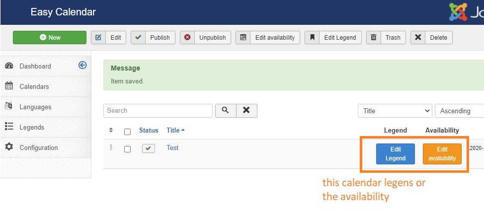 Display a calendar in frontend with Easy Calendar - JoomBoost