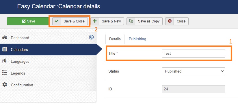 Display a calendar in frontend with Easy Calendar - JoomBoost