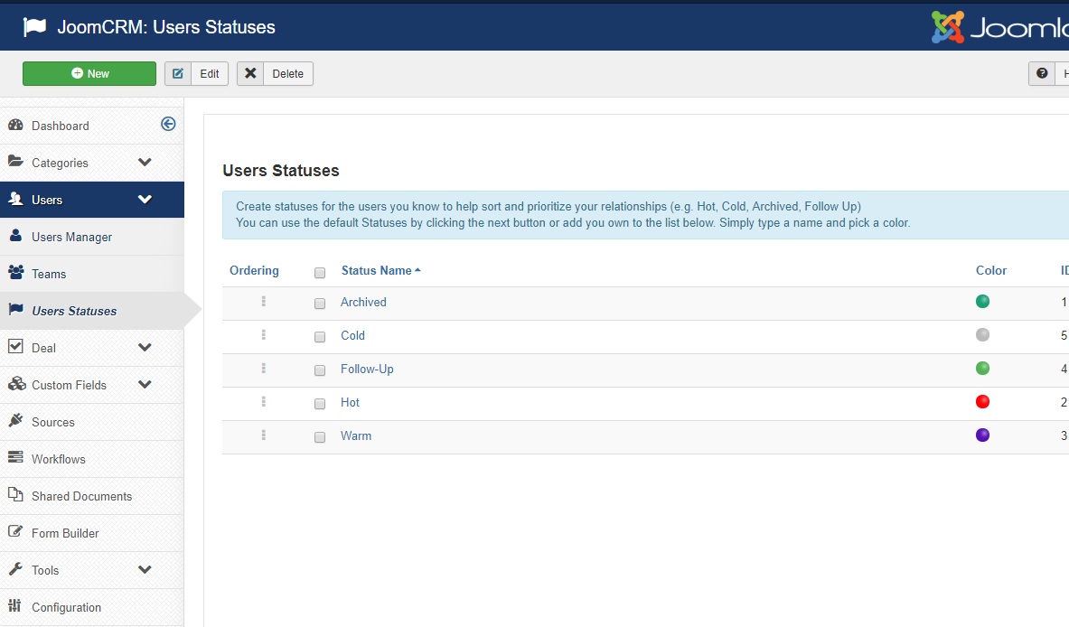 User Statuses - JoomBoost