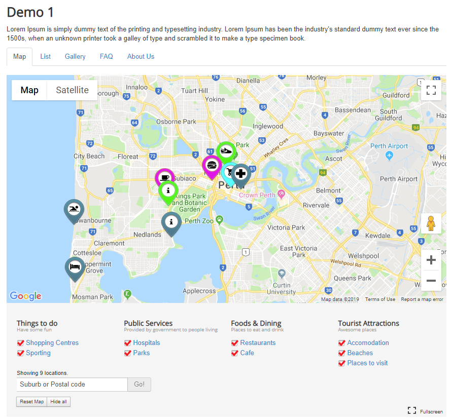 Display a map with locations in frontend with JoomMap - JoomBoost