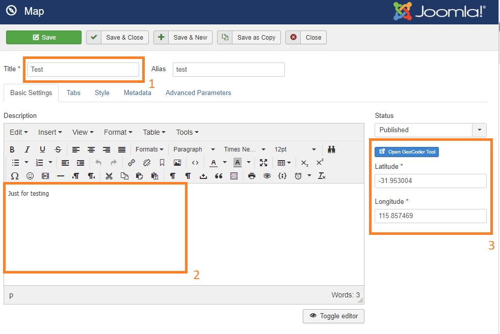 Display a map with locations in frontend with JoomMap - JoomBoost